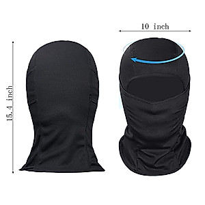 HamLen Headwear Balaclava Face Mask UV Protection for Men Women Ski Sun Hood Tactical Cycling Sports Masks (Black)