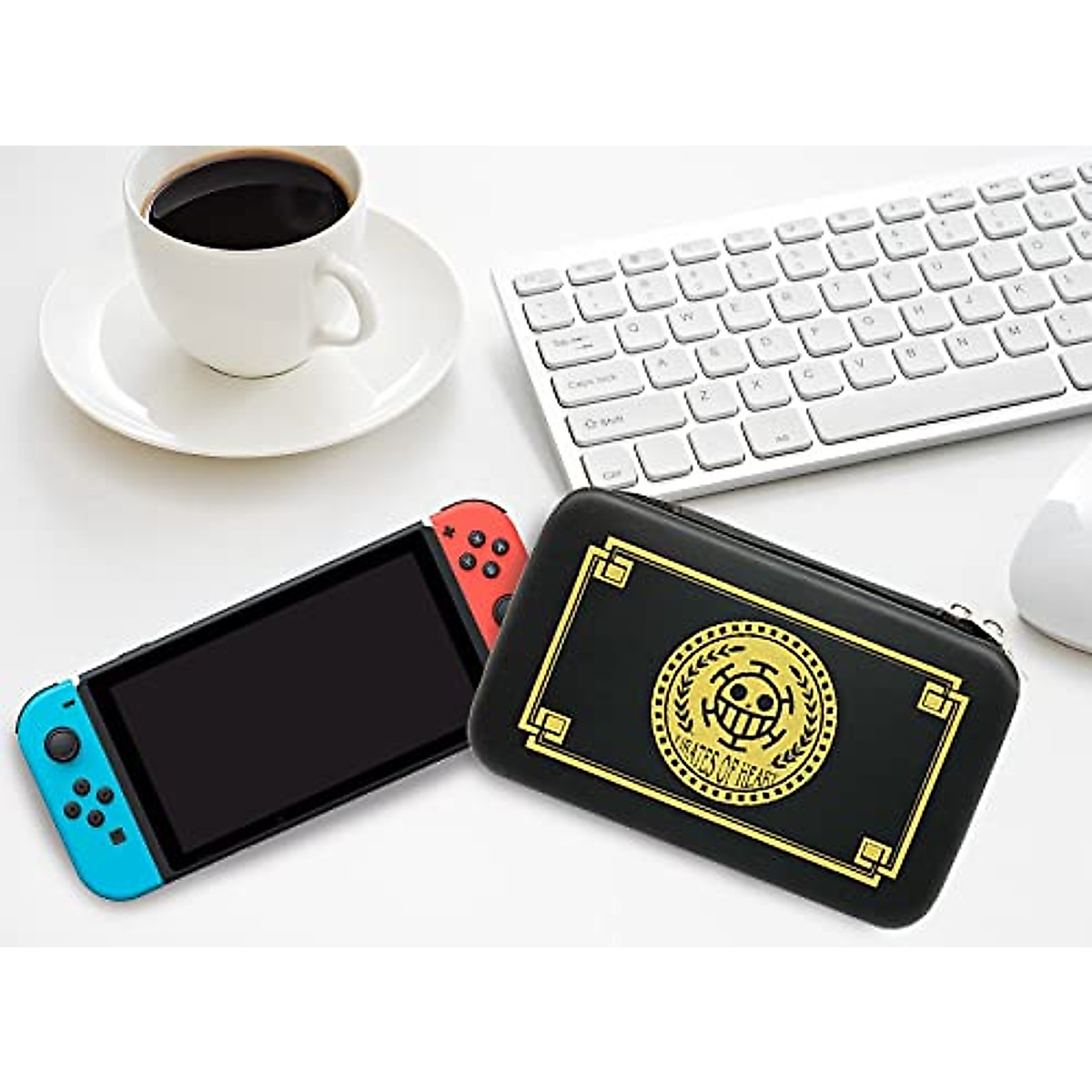 for One Piece Switch Carrying Case Compatible with Switch, with 10 Game Cards Holders Protective Hard Shell Travel Carrying Case Pouch for Switch Console & Accessories