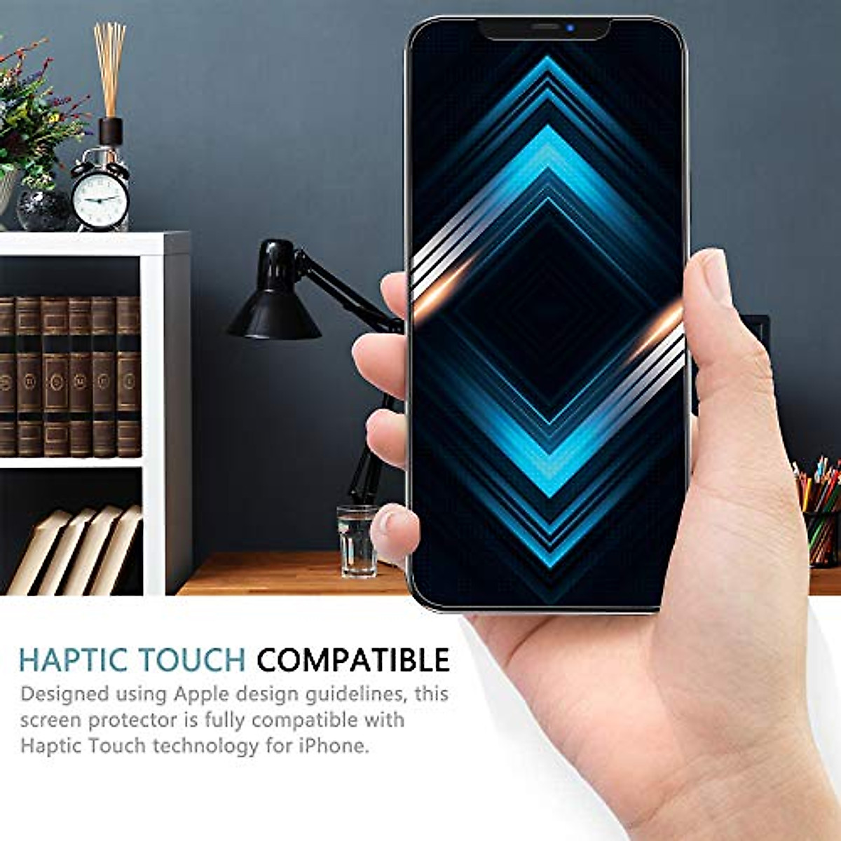 sorlnern (3 Pack) Privacy Screen Protector for iPhone 12, iPhone 12 Pro Privacy Screen Protector, Anti Spy Tempered Glass Film, with Easy Installation Tray