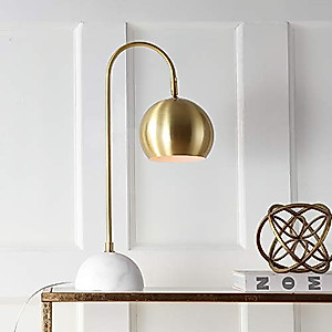JONATHAN Y JYL6000A Stephen 23.5" Metal/Marble LED Table Lamp Contemporary Modern Bedside Desk Nightstand Lamp for Bedroom Living Room Office College Bookcase LED Bulb Included, Brass Gold/White