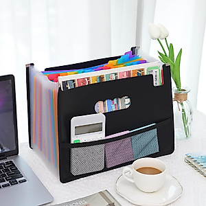 EOOUT 36 Pockets Expanding File Folder, Letter Size Accordion File Organizer with Cloth Edge Wrap Super Large Capacity for Storage Teachers Office and School Supplies