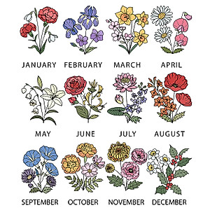 Omie T-Shirt with Custom Birth Flowers and Names - Omie's Garden T-Shirt Birth Month Flower T-Shirt - Personalized Birthday Gift