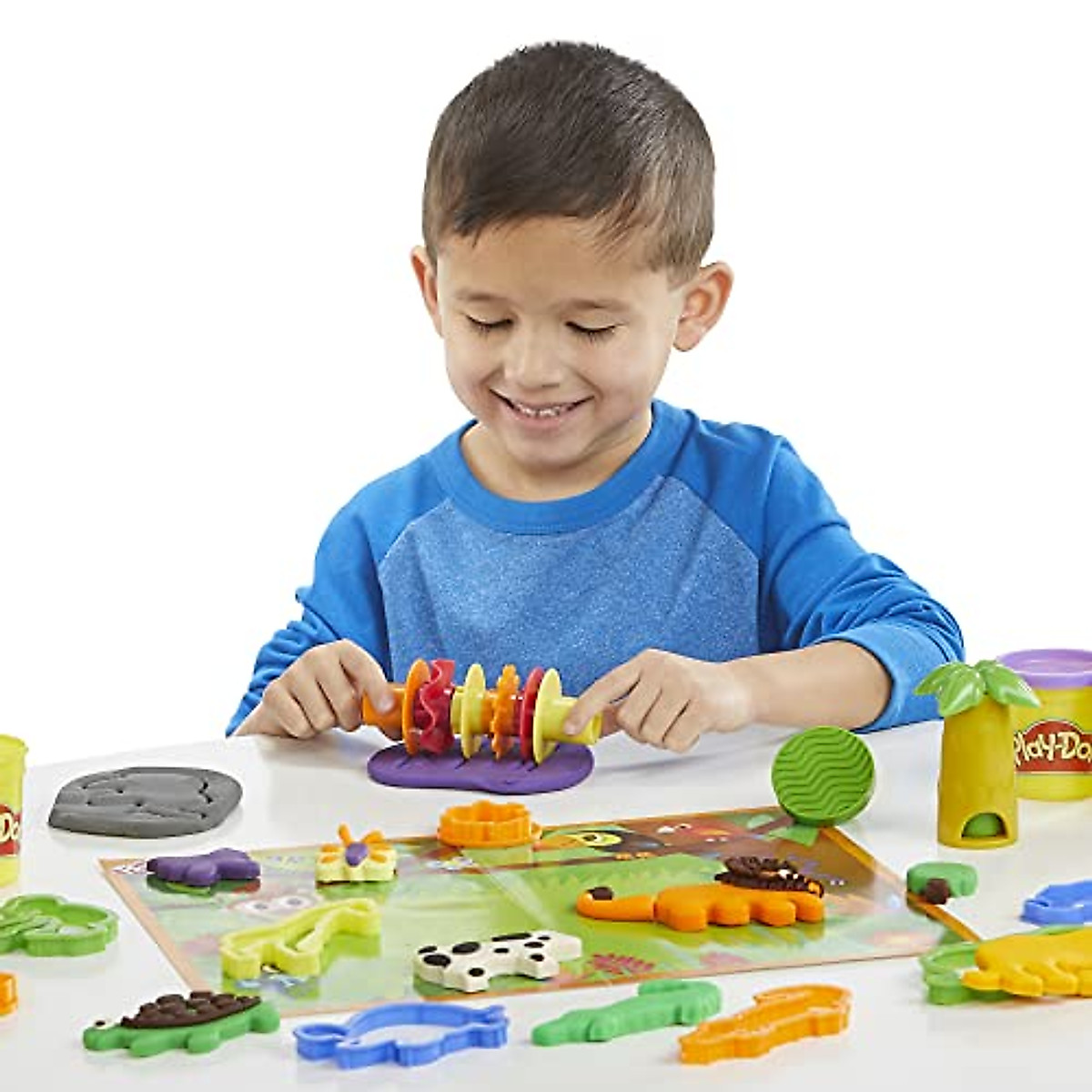 Play-Doh Animal Adventure Set, Arts and Crafts Toys for 3 Year Old Girls & Boys, 45 Tools, 10 Cans (Amazon Exclusive)