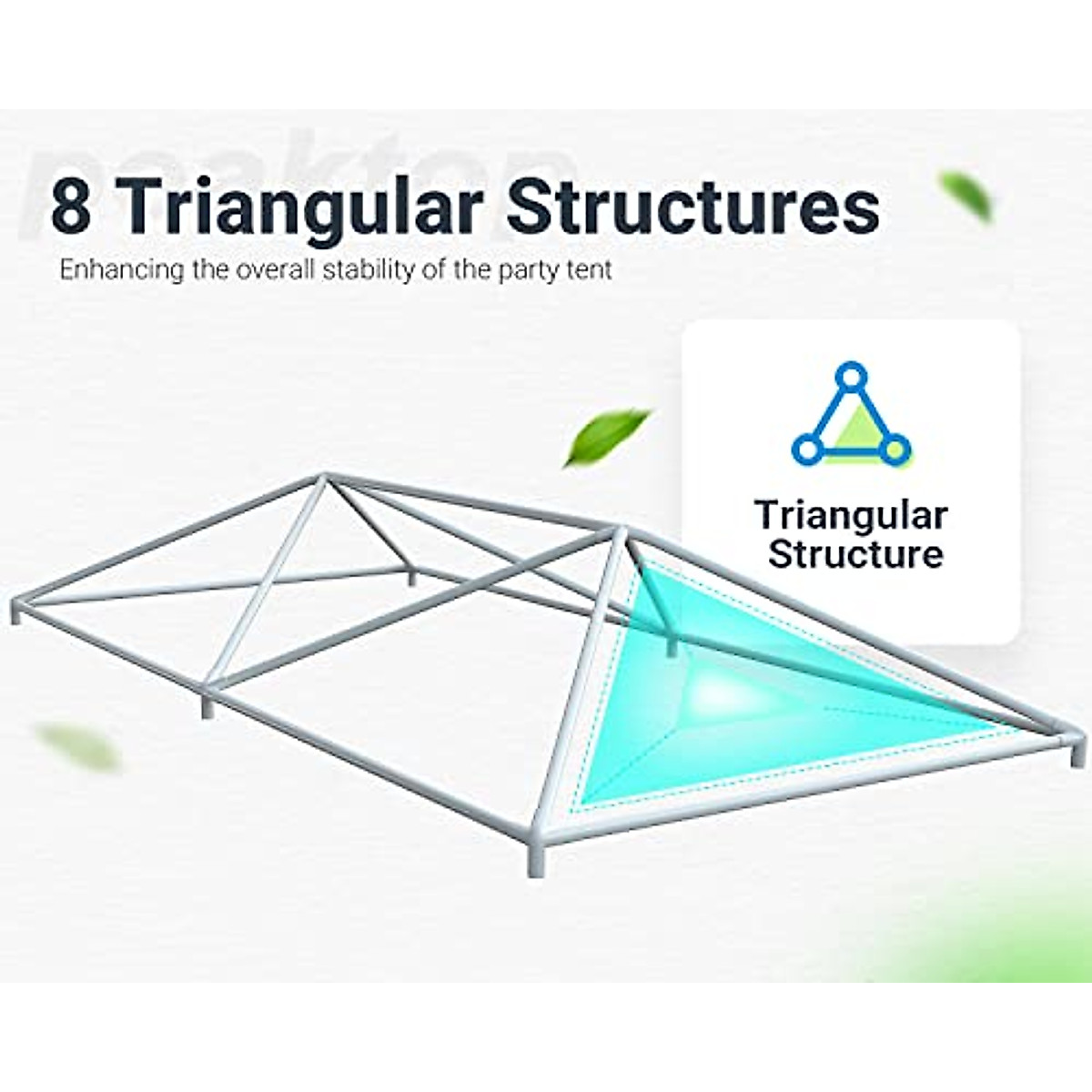 Peaktop Outdoor 10'x20' Heavy Duty Canopy Gazebo Outdoor Party Wedding Tent Pavilion with 4 Removable Side Walls