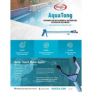 PikStik 32" Aquatong Waterproof, Light Weight, Durable Reacher, Blue