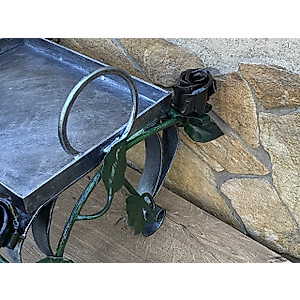 Breakfast in bed tray, table, iron anniversary gift for her, rose, floral, serving tray, coffee table, iron gift, iron gift for her, bed tray, tray