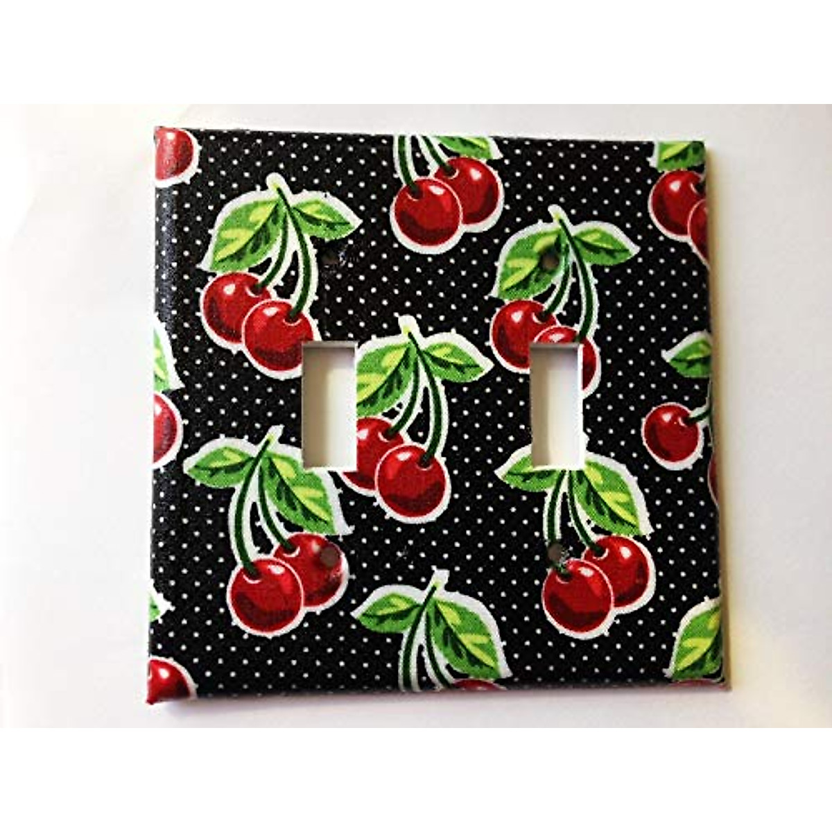 Black And White Cherry Light Switch Cover Various Sizes Offered