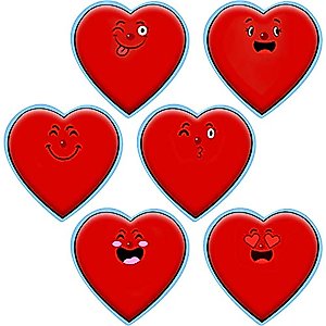 72 Pieces Heart Cut-Outs 3 Inch Printed Hearts Cut-Outs Cute Heart Shape Decoration for Valentines Day Crafts Home Class Office Decor, Red