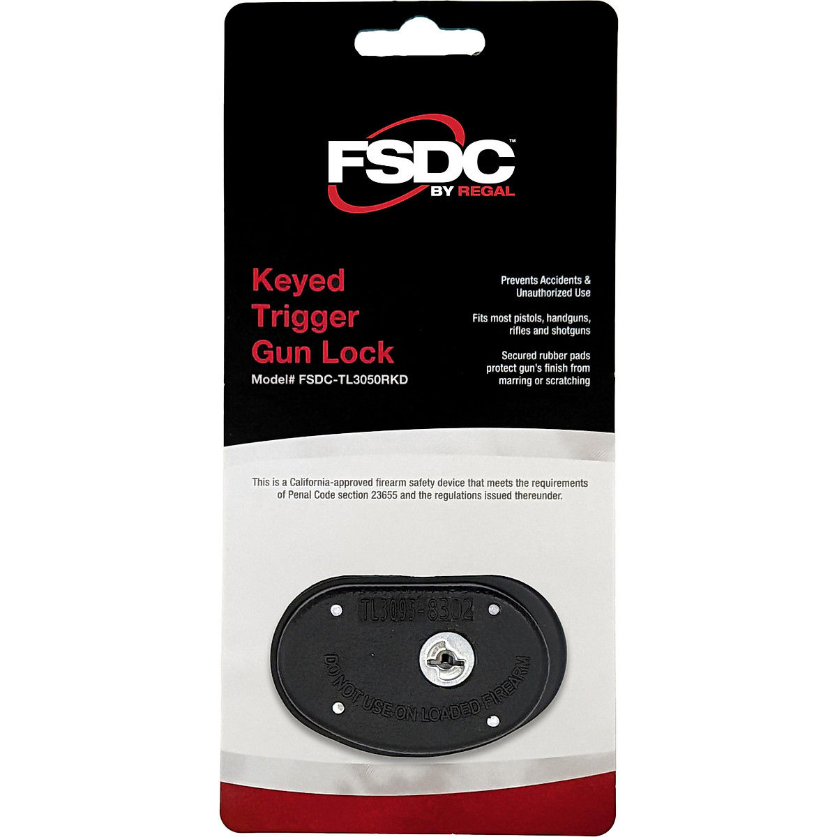 FSDC (Firearm Safety Devices – FSDC-TL3050RKD California DOJ-Approved Keyed Trigger Gun Lock with 2 Keys – Composite-Body Construction and Pick-Resistant Lock