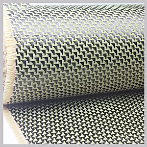 GatherTOOL 260g/m2 Aramid 1500D Carbon 3K Fiber Hybrid Woven Fabric Plane Pattern 1Meter Width (Color : 100cm Width, Size : 50cm)