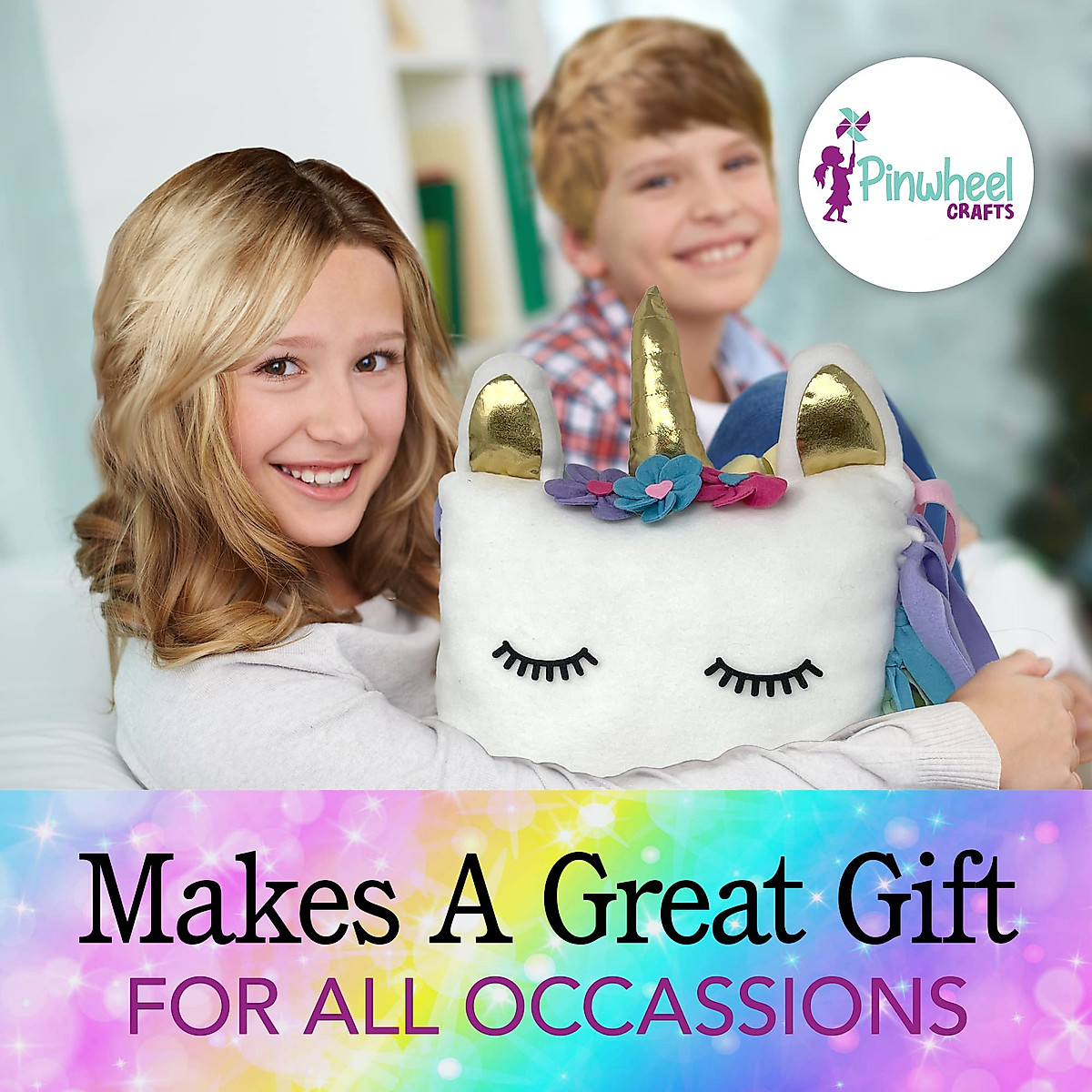 Unicorn Pillow Kit & Panda Pillow Kit Bundle - Fun DIY Arts and Crafts Project for Kids Ages 6 7 8 9 10 11 12 - Great Gifts for All Occasions