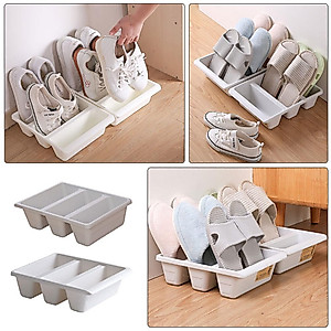 STOBAZA 2Pcs storage shoe tray shoe storage rack Entryway vertical shoe rack closet shoe rack Door Shoe stand shoes organizer rack cabinet storage shelf Shoe Shelf Finishing tray pp porch