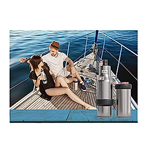 4 in 1 Insulated Bottle & Slim Can Cooler for Beer, Perfect for 11oz, 12oz & 16oz Cans & Beer Bottles - Patent Pending Stainless Steel Insulated Can Cooler Design That Keeps Drinks Cold for X Hours