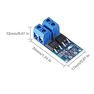 12PCS Dual High-Power MOS Transistor Driving Module 0-20KHz PWM DC 5V-36V 400W Adjustment Electronic Switch Control Board Lamp Brightness Control 15A(Max 30A) Motor Speed Controller (12PCS)