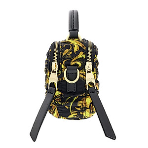 VERSACE JEANS COUTURE Black/Gold Small Nylon Shoulder Bag with Coin Purse for womens