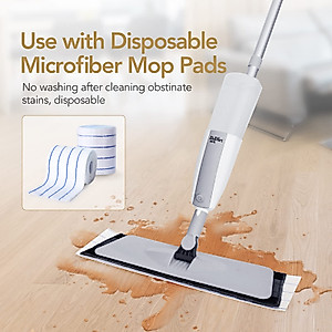 DrDirt Spray Mops for Floor Cleaning, Wet & Dry Mops Mop with Washable Mop Pad, Excessive Pad and 5 Piece Disposable Microfiber Mop Pads for Home Kitchen Bathroom Wood Floor Tile
