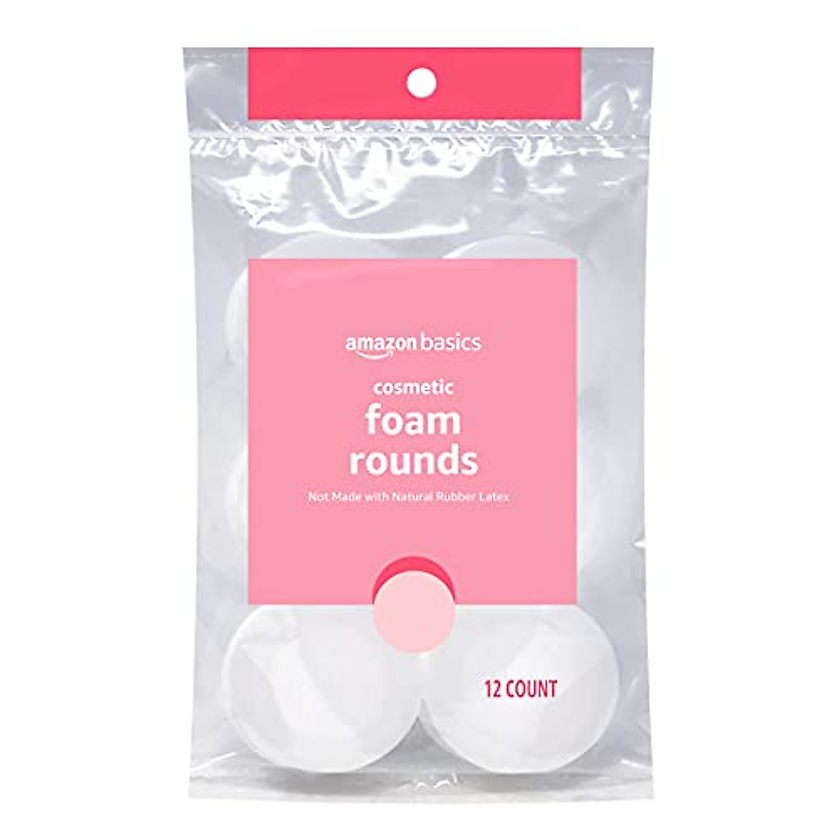 Amazon Basics Cosmetic Foam Rounds 12ct, Pack of 6 (Previously Solimo)