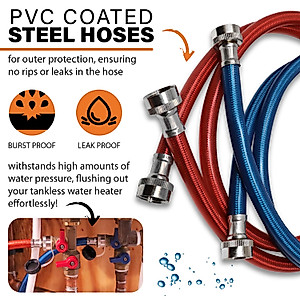 Chromex Tankless Water Heater Flush Kit with Certified Liquid Descaling Solution and 1/6HP Extra Strength Pump