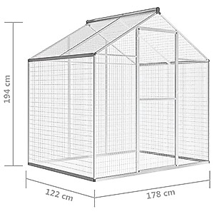 Festnight Outdoor Aluminum Bird Cage Large Parrot Cockatiel Macare Finch Walk in Aviary Heavy Duty Wire Mesh Flight Protect 70.1 x 48 x 76.4 Inches (L x W x H)