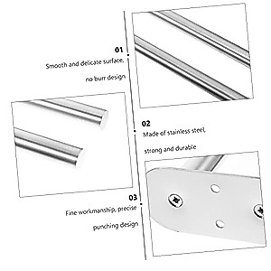 Garneck Double Bar Towel Rack Dish Cloth Rack Punched Rack Bath Towel Hooks Convenient Towel Mount Hook Kitchen Towel Mounted Towel Holder Towel Bar Silver 304 Stainless Steel