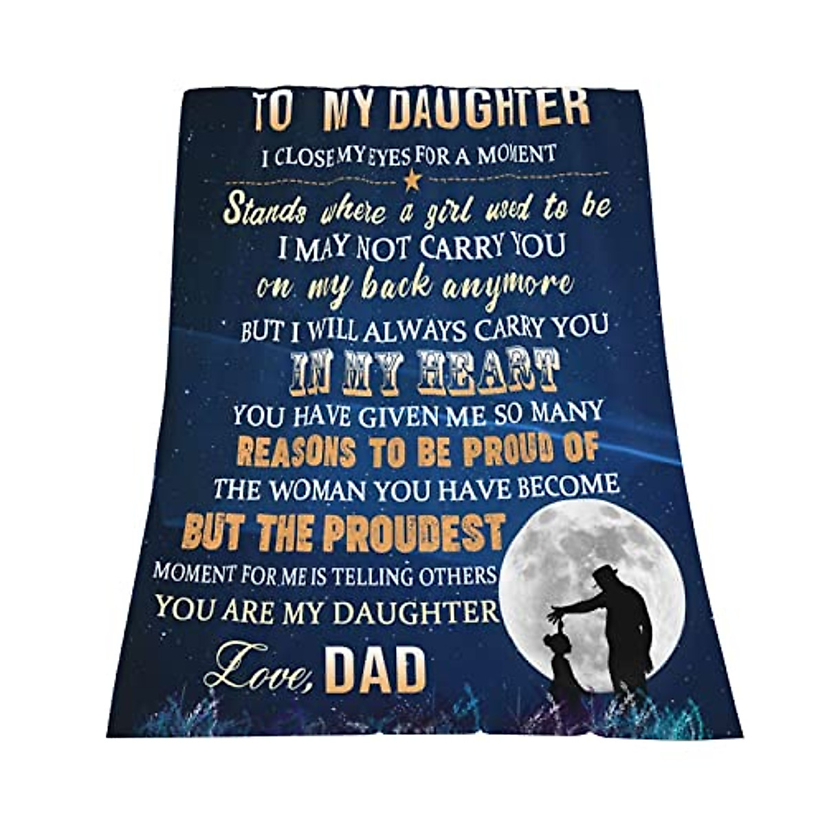 to My Daughter Blanket from Dad Throw Blankets Soft Flannel Throws for Couch Bedroom Sofa Warm Birthday Gifts 50x60in