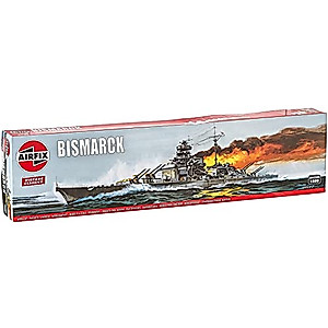 Airfix Bismarck 1:600 Vintage Classics Military Naval Ship Plastic Model Kit A04204V