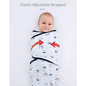 Newborn Swaddle with Hat 100% Cotton Swaddle Blankets for Baby Receiving Blanket Adjustable Sleepsack Easy Wrap Swaddle for Infant Boys Girls 0-3 Months (Stars)