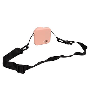 Raguso Necklace Fan, Vintage Camera Shape Lightweight HandsFree Hanging Neck Fan Low Noise Adjustable Indoor for Travel (Pink)