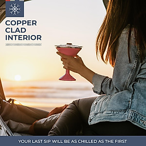 ORCA Tini 13oz Stainless Steel Martini Glass | Temperature Insulated Tumbler for Every Outdoor, Picnic, Poolside, Beach & Patio Party — Dusty Rose