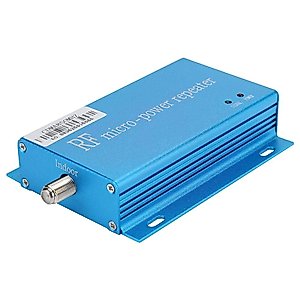 RF Micro Power Repeater Intensifier Amplifier Booster with Intelligent Chip Stable Performance and 10m Sucker Cable Small Antenna Set(US)