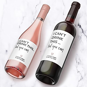 ST. PAULY | ● 10 PCS in 2 Sizes ● Pregnancy Announcement Wine Labels | Baby Announcement Bottle Label | Gender Neutral Pregnancy Reveal | For Family and Friends (I can't drink this but you can)