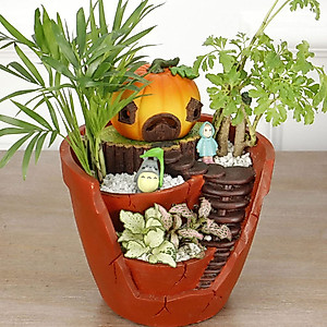 FOMIYES Resin Succulent Planter Flower Plant Pot Pot Sky Garden Pot Succulent Flower Basket Cacti Sedum Succulent Bonsai Planter Box City of House