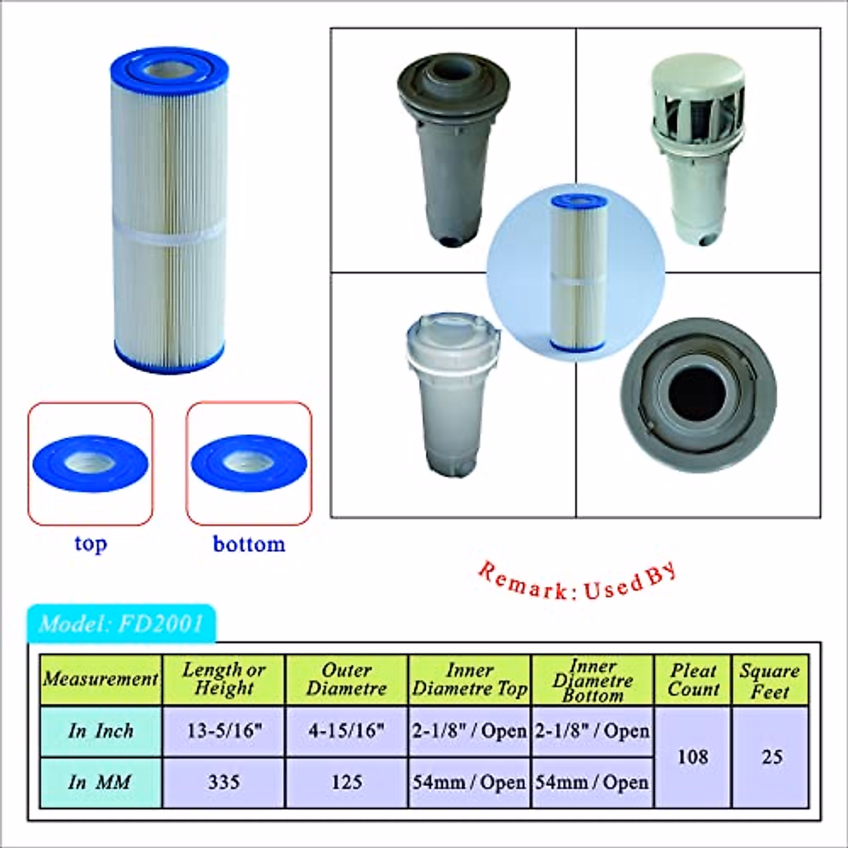 Malaka 200102 spa filter compatible with PRB25-IN C-4326 FC-2375 hot tubs filter cartridge 2 PACK