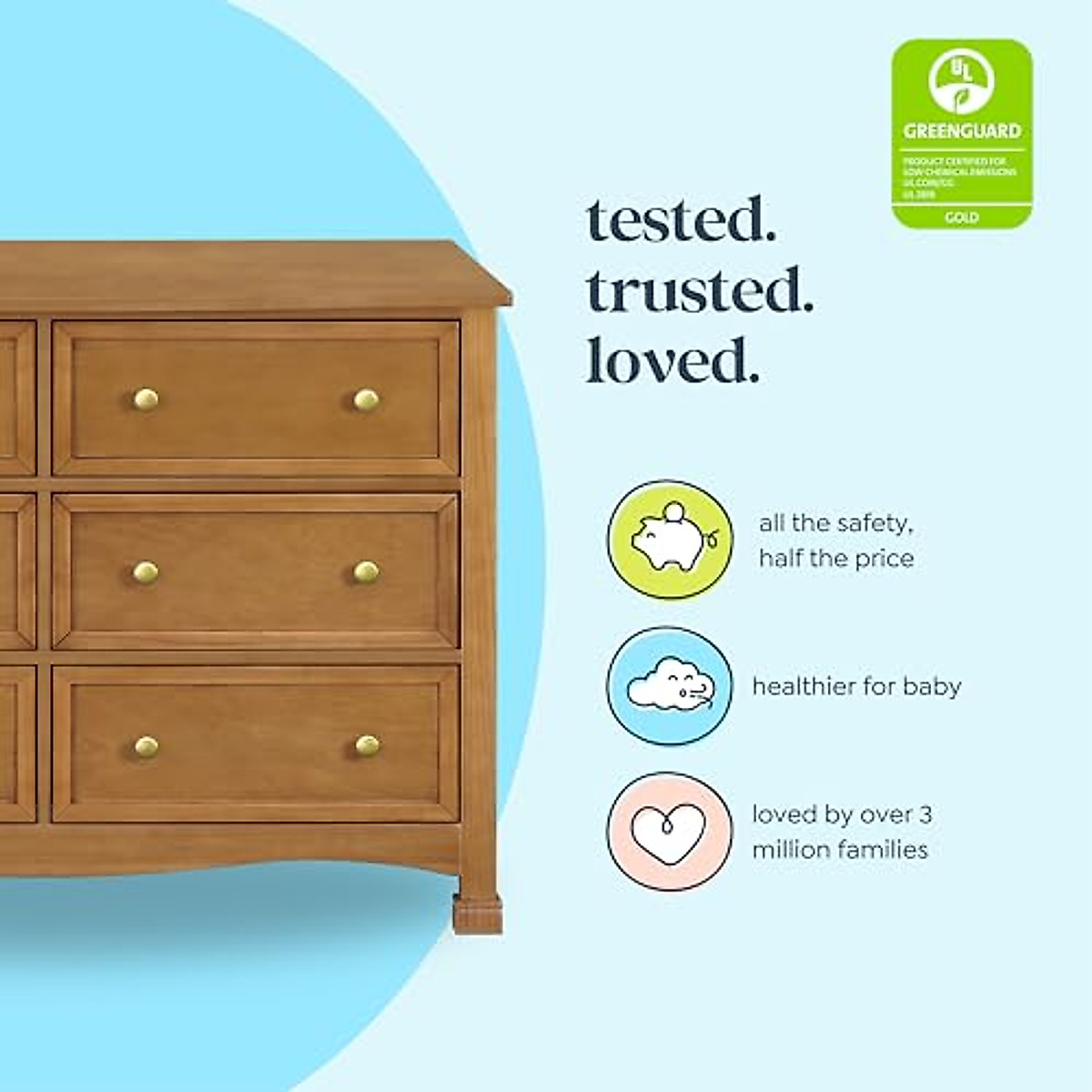 daVinci Kalani 6-Drawer Dresser in Chestnut, GREENGUARD Gold Certified