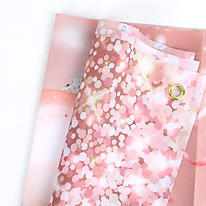 Happy 60th Birthday Banner Backdrop - 60 Birthday Party Decorations Supplies for Women or Men - Rose Gold 4 x 6ft