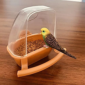POPETPOP 2pcs Food Water Bird Cup Hooded Bird Cage Plastic Cup Bird Food Bowl Cups Bird Waterer Food Feeder Dispenser