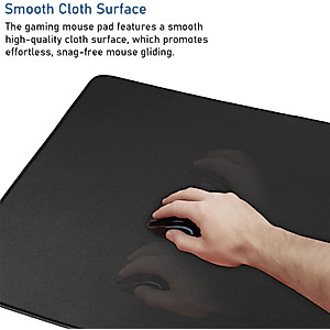 Large Extended Gaming Mouse Pad with Stitched Edges, (31.5X15.7In) Durable Non-Slip Natural Rubber Base, Waterproof Computer Keyboard Pad Mat for Esports Pros/Gamer/Desktop/Office/Home-Black