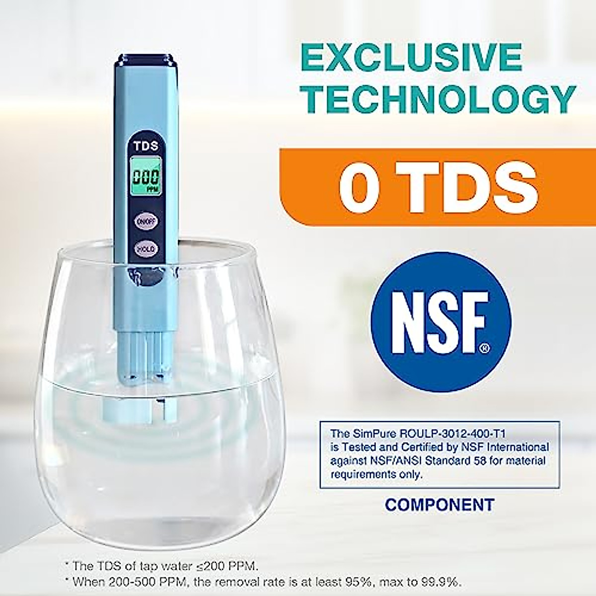 SimPure T1-400 Series RO Filter Replacement Cartridge, 12 Months Replacement Cartridge, Model Number: SimPure ROULP-3012-400-T1 (1 Pack)