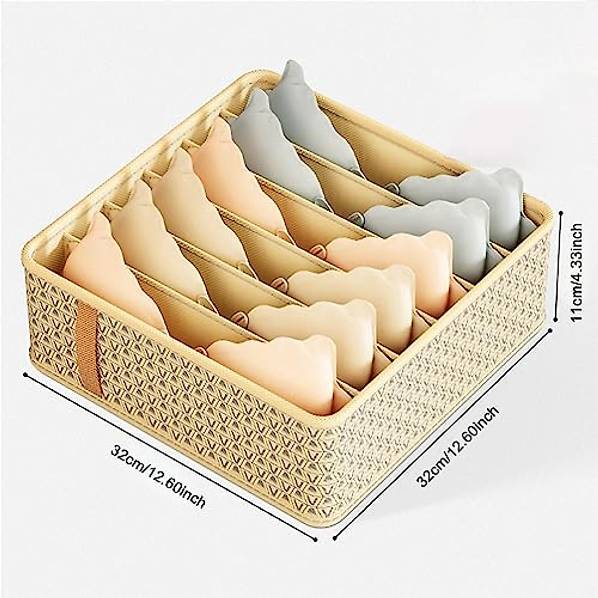 HABURN Underwear Drawer Organizer, Underwear Drawer Organizer and Closet Dividers, Clothing Storage Organizers Box, Drawer Organizer, Storage Box for Clothes, Socks, Underwear, Ties, Panties