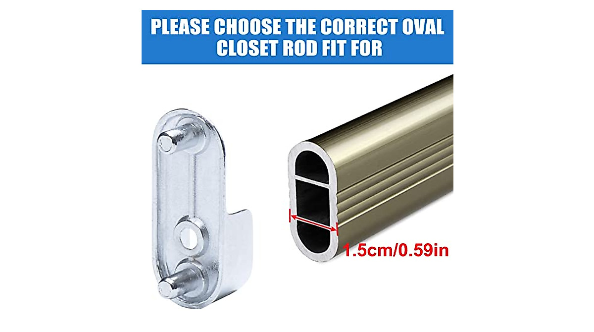 6Pcs Heavy-Duty Closet Rod Supports for Wardrobes