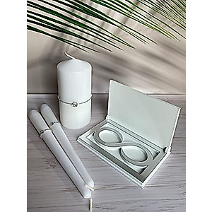 Magik Life Unity Candle Set for Wedding - Wedding Accessories for Reception and Ceremony - Candle Sets - 6 Inch Pillar and 2 10 Inch Tapers - Decorative Pillars White