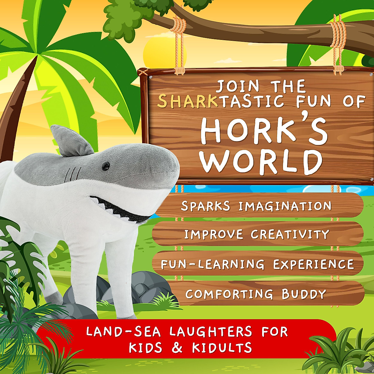 Randimals Plush Toy Stuffed Animal Mix - Horse & Shark Hybrid Stuffed Animals for Girls & Boys - Huggable & Soft Animal Characters Cute Plushies - Unique Toys for Discovery & Adventure