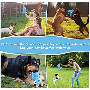 BitPeUG Squeaky Dog Toys Large Dog Toys Big Dog Toys with Crinkle Paper, Interactive Playing Tug-of-War Dog Toys, Dumbo Octopus Stuffed Durable Chew Toys, Dog Toys for Large Dogs for Teething