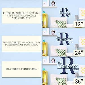 Personalized Initial Name Vinyl Wall Sticker for Room Decor - 18 Vinyl Color 4 Font - Custom Family Name Vinyl for Decoration - Customized Decal for Door Bedroom Nursery Kithcen Art for Kids Women C1