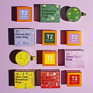 T2 Tea Iconic Fine Bone China Mug with Stainless Steel Infuser, Sleep Tight (400ml / 13.5floz), 400 milliliters, Pink (H210BC948)