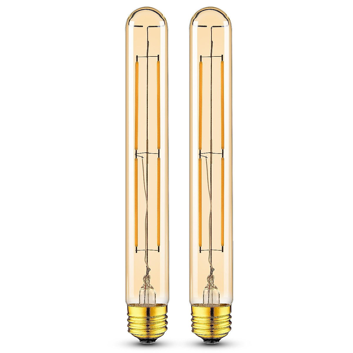 Sphoon 6W Dimmable T10 8.9inch Amber LED Bulb E26 Light Bulb Equal 60 watt 225 Long Led Light Bulb AC120V 2200K Edison 500LM for Rustic Pendant,Industrial Pipe,Wall sconces,Vanity 2Pack