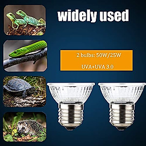 Horior Reptile UVA UVB Lamp for Turtle Lizard Basking Heat Light with 360° Clamp Dimmable Light for Reptile