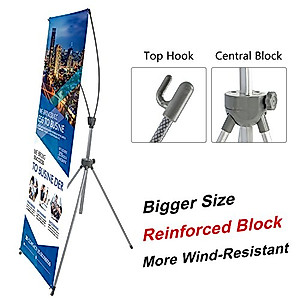 X Banner Stand, Banners and Signs Customize for Business - 23" X 63" To 32" X 78" Adjustable Banner Holder - Portable Retractable Banner with Travel Bag - Customize Banner for Trade Show and Display