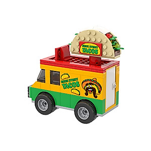 Brick Loot Taco Truck Toy Building Block Set with Spinning Street Sign, for Adults & Kids Age 6+, 100% Compatible with Lego and Other Major Brands, Custom-Designed Toy Building Set Model, 185 Pieces
