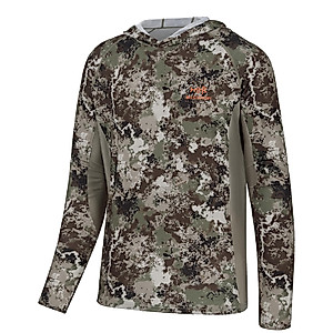 BASSDASH Men's UPF 50+ Lightweight Hunting Camo Hoodie Quick Dry Performance Long Sleeve Fishing Shirt with Hood FS30M